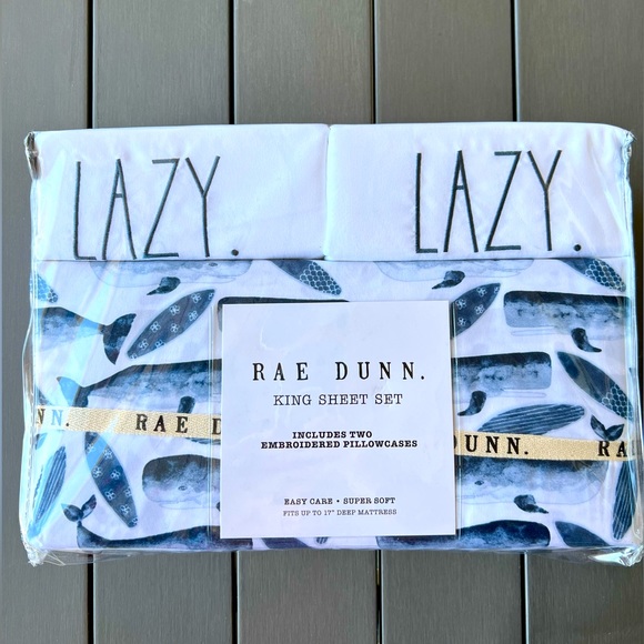 Rae Dunn | Bedding | Rae Dunn King Size Sheet Set In Whale Design ...